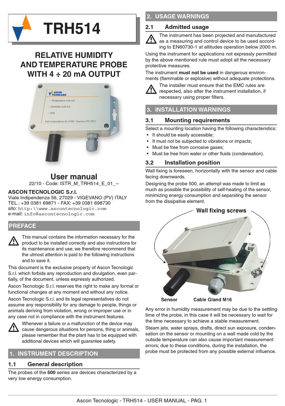 ASCON TECNOLOGIC TRH514 USER MANUAL Pdf Download | ManualsLib