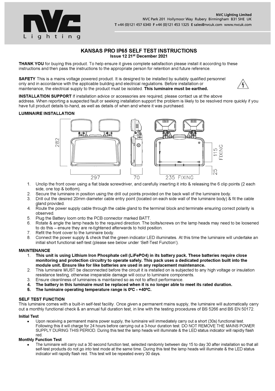 NVC KANSAS PRO INSTRUCTIONS Pdf Download | ManualsLib