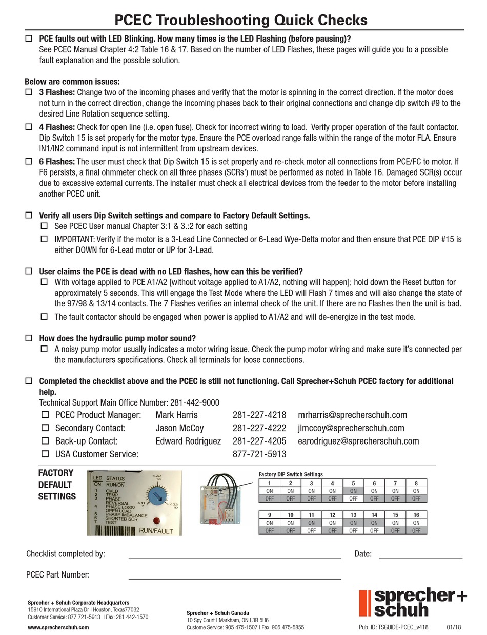 SPRECHER + SCHUH PCEC SERIES TROUBLESHOOTING Pdf Download | ManualsLib