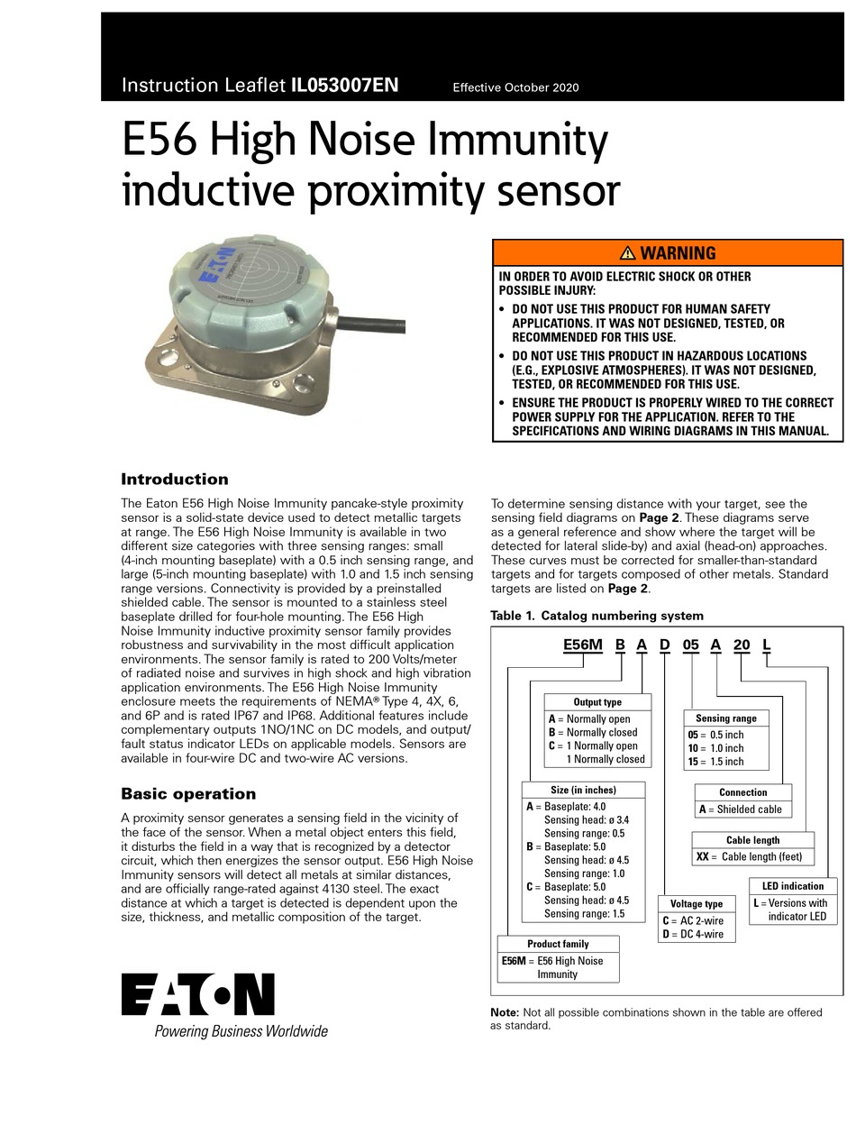 EATON E56M INSTRUCTION LEAFLET Pdf Download | ManualsLib