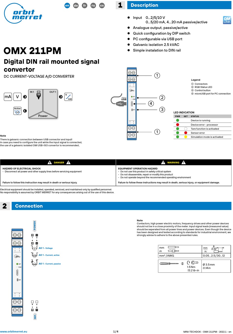 ORBIT MERRET OMX 211PM QUICK START MANUAL Pdf Download | ManualsLib