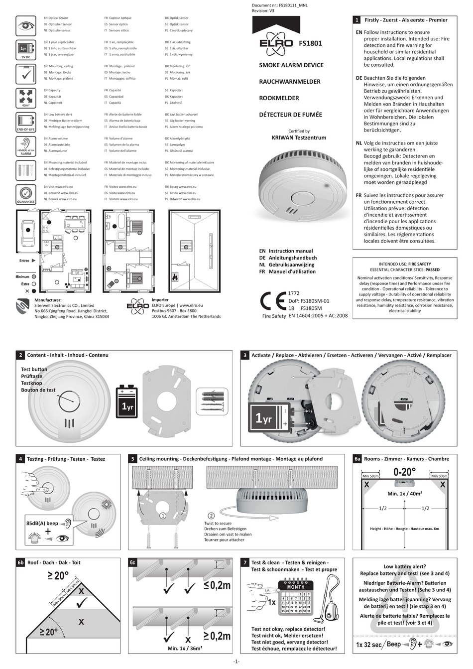 ELRO FS1801 INSTRUCTION MANUAL Pdf Download | ManualsLib
