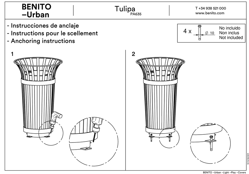 BENITO URBAN TULIPA PA635 ANCHORING INSTRUCTIONS Pdf Download | ManualsLib