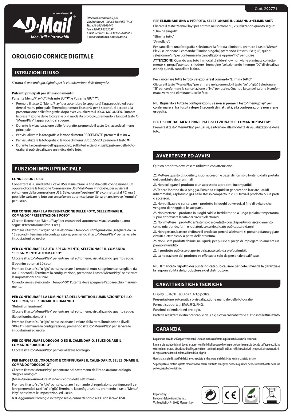D-MAIL 292771 USER MANUAL Pdf Download | ManualsLib