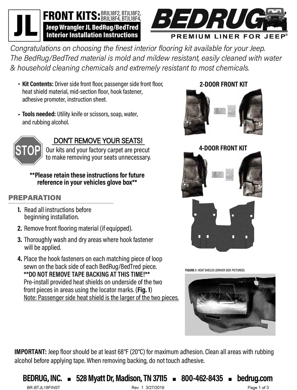 BEDRUG BRJL18F2 INSTALLATION INSTRUCTIONS Pdf Download | ManualsLib