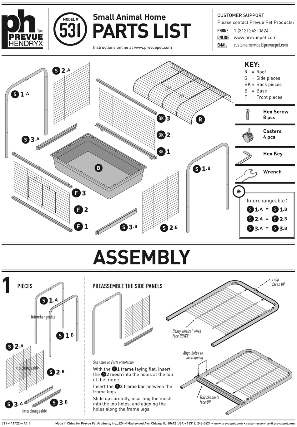 PREVUE HENDRYX 531 ASSEMBLY INSTRUCTIONS Pdf Download | ManualsLib