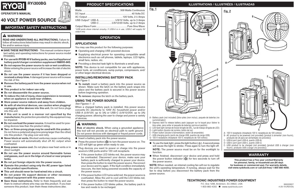 RYOBI RYI300BG OPERATOR'S MANUAL Pdf Download | ManualsLib