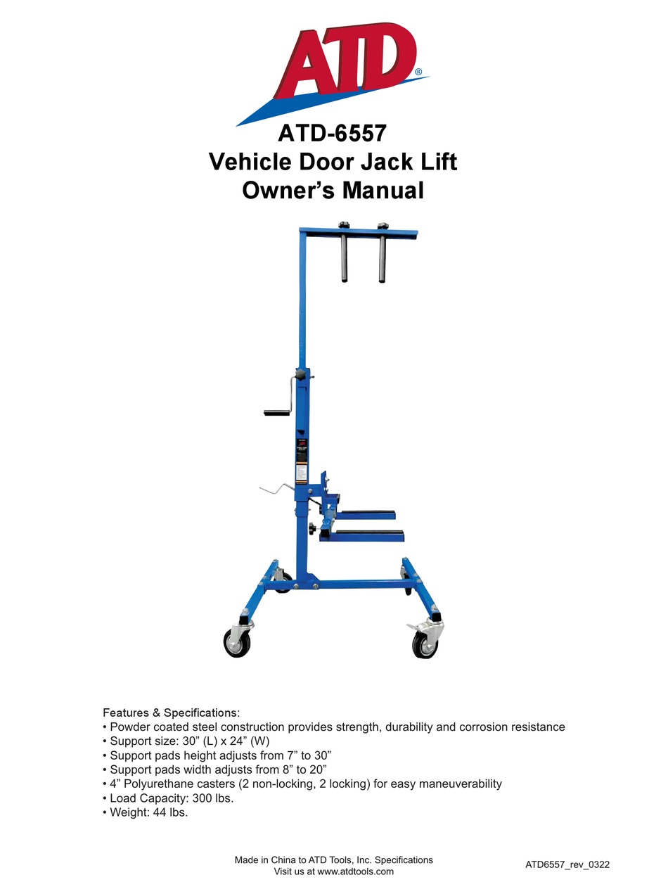 ATD TOOLS 6557 OWNER'S MANUAL Pdf Download | ManualsLib