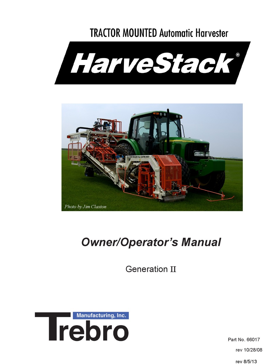 TREBRO HARVESTACK OWNER'S/OPERATOR'S MANUAL Pdf Download | ManualsLib