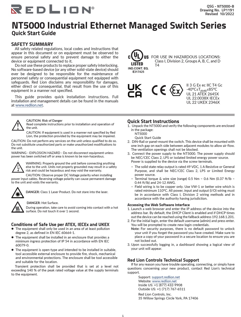 REDLION NT5000 SERIES QUICK START MANUAL Pdf Download | ManualsLib