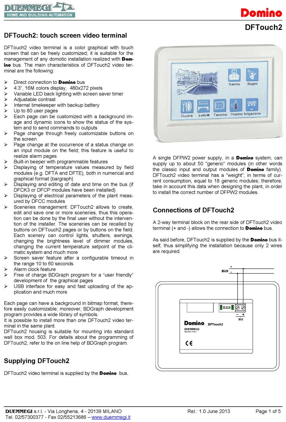 DUEMMEGI DOMINO DFTOUCH2 QUICK START MANUAL Pdf Download | ManualsLib