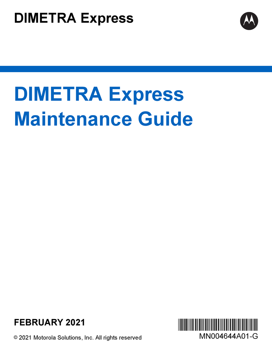 MOTOROLA SOLUTIONS DIMETRA EXPRESS MAINTENANCE MANUAL Pdf Download ...