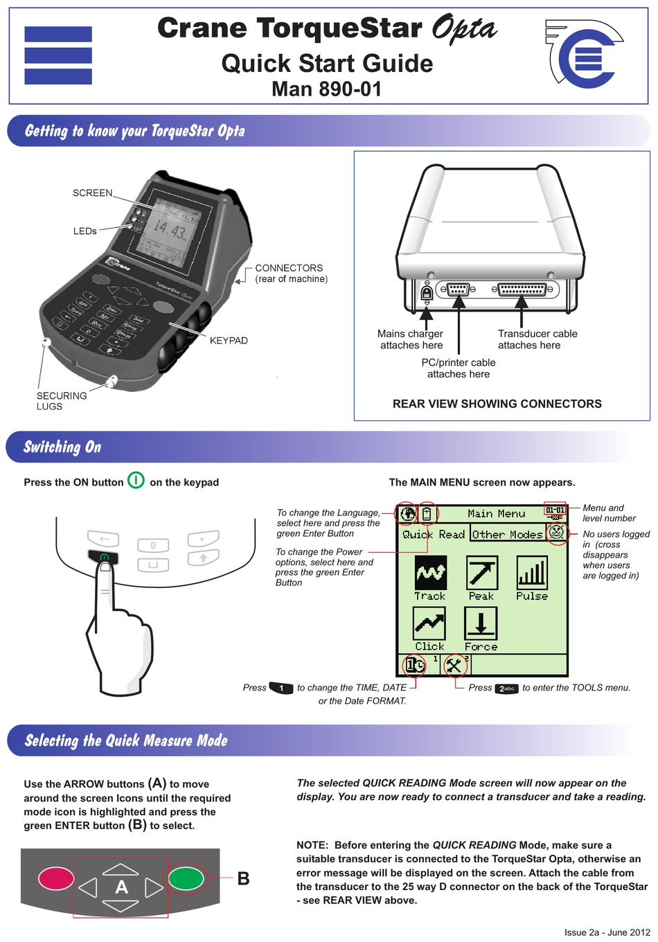 CRANE TORQUESTAR OPTA QUICK START MANUAL Pdf Download | ManualsLib