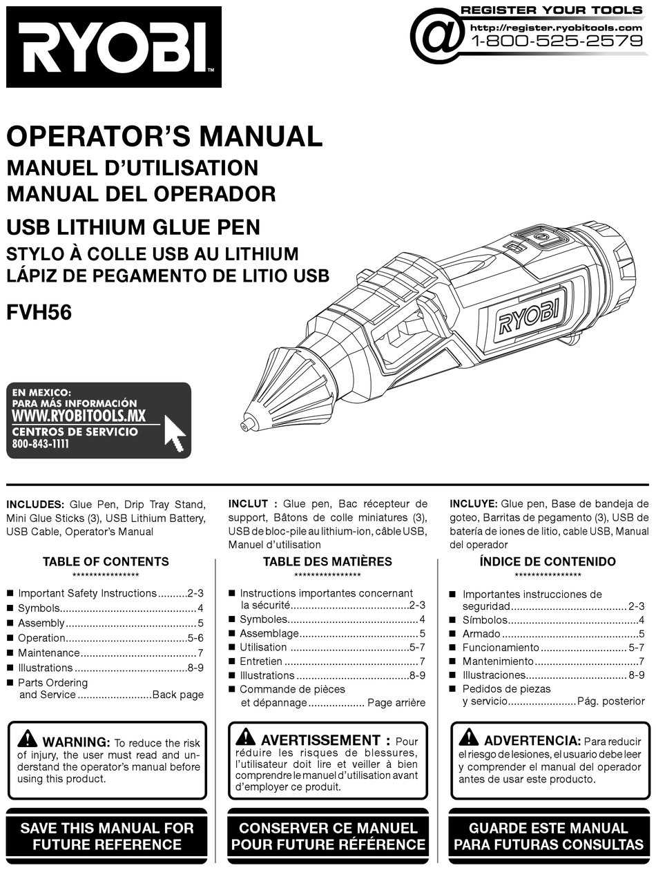 RYOBI FVH56 OPERATOR'S MANUAL Pdf Download | ManualsLib