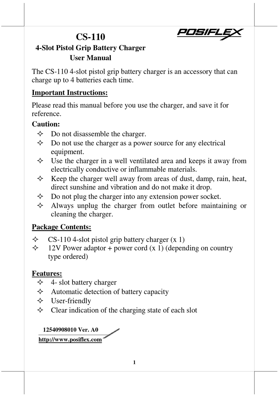 POSIFLEX CS-110 USER MANUAL Pdf Download | ManualsLib