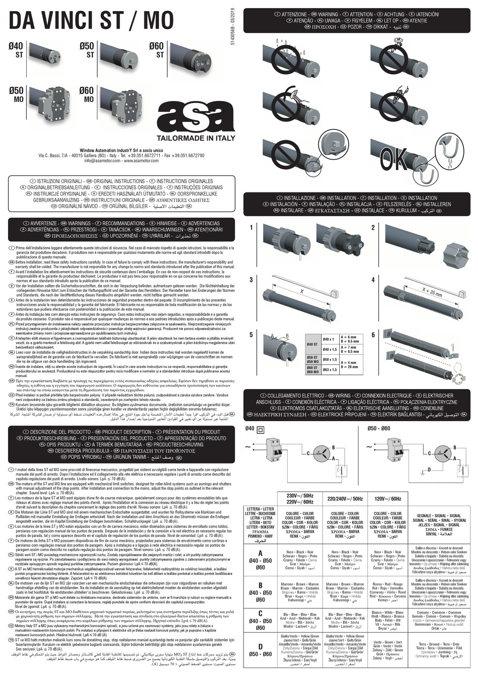 ASA ELECTRONICS DA VINCI 40 ST MANUAL Pdf Download | ManualsLib