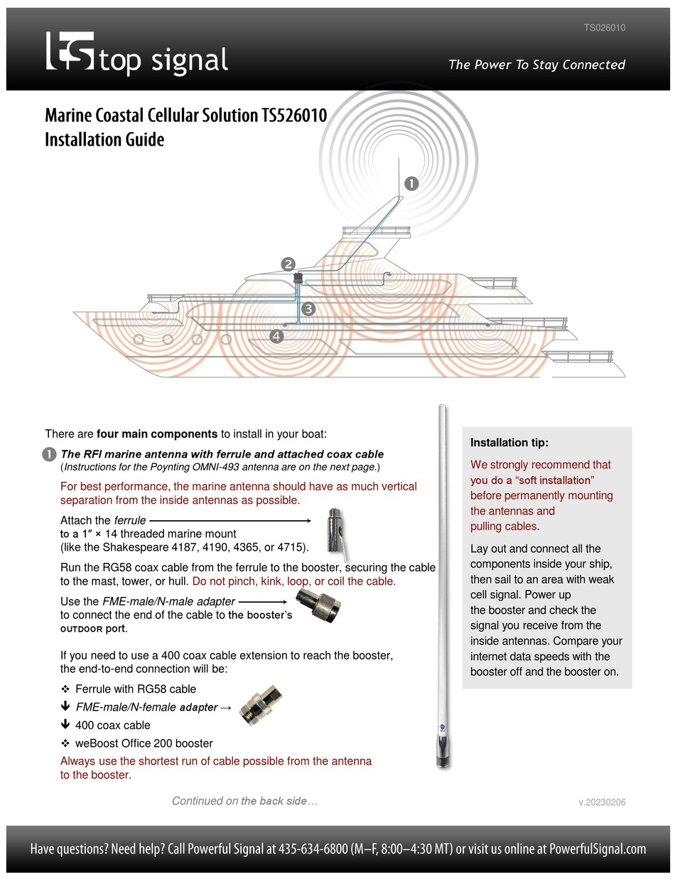 TOP SIGNAL TS526010 INSTALLATION MANUAL Pdf Download | ManualsLib