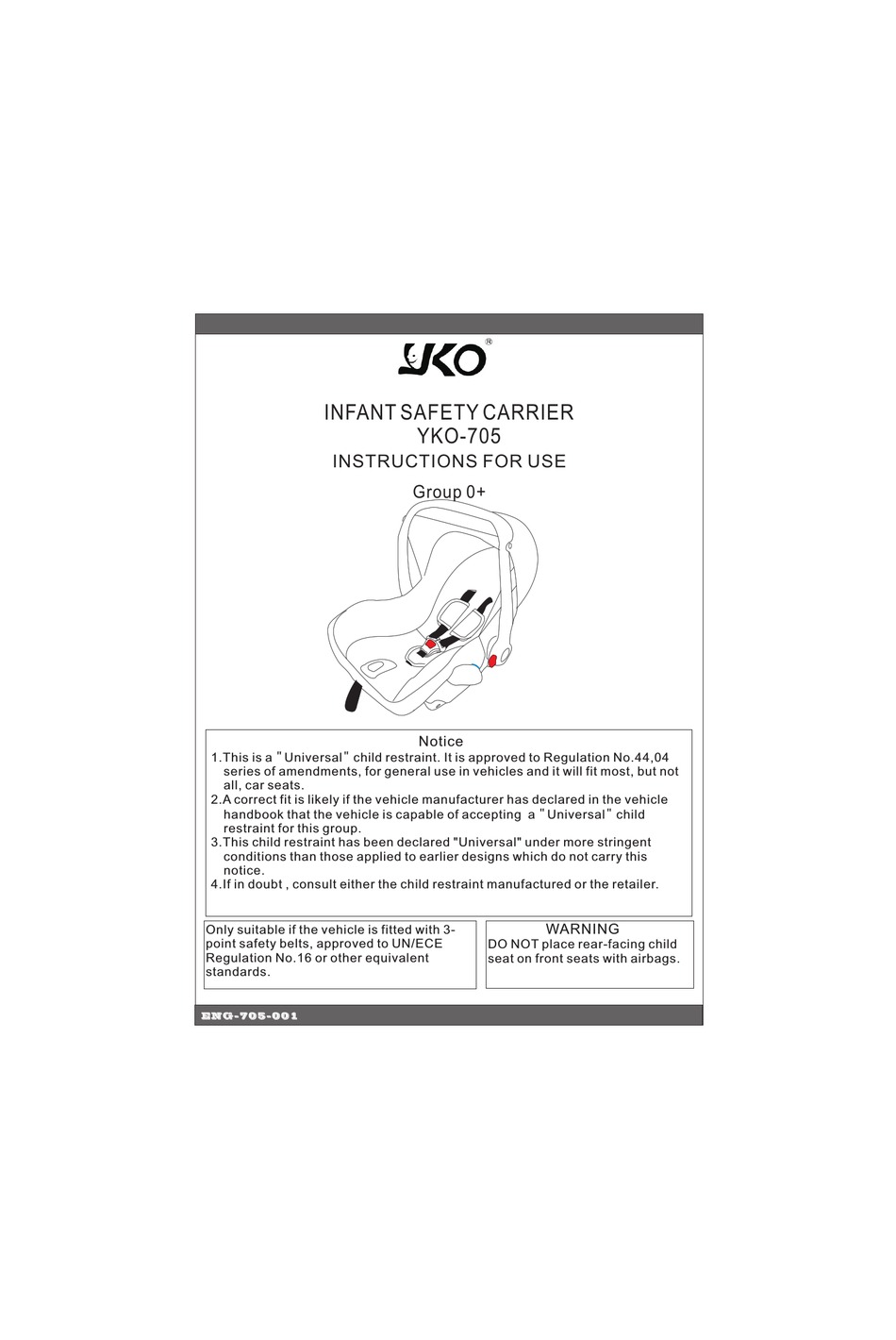 YKO -705 INSTRUCTIONS FOR USE MANUAL Pdf Download | ManualsLib