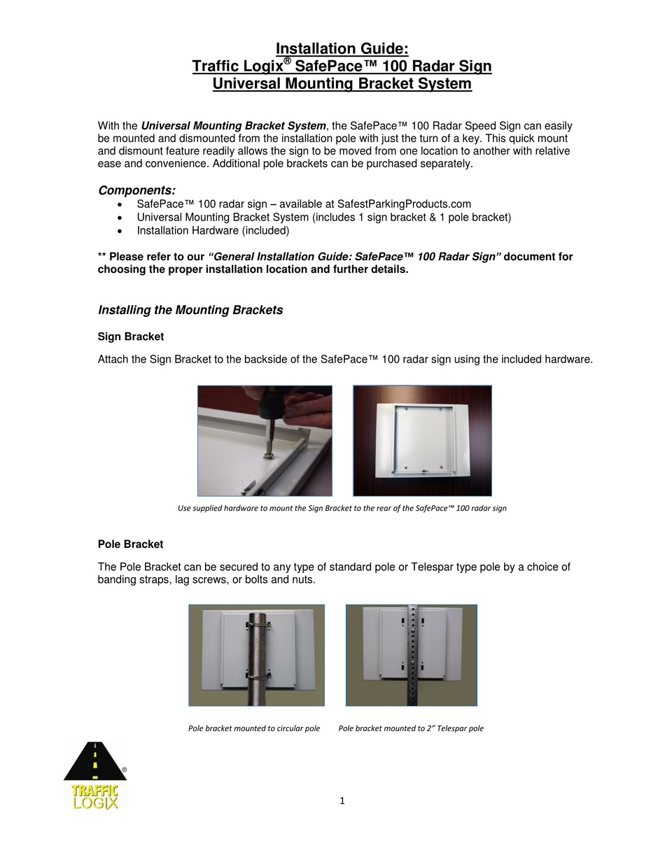 TRAFFIC LOGIX SAFEPACE 100 INSTALLATION MANUAL Pdf Download | ManualsLib