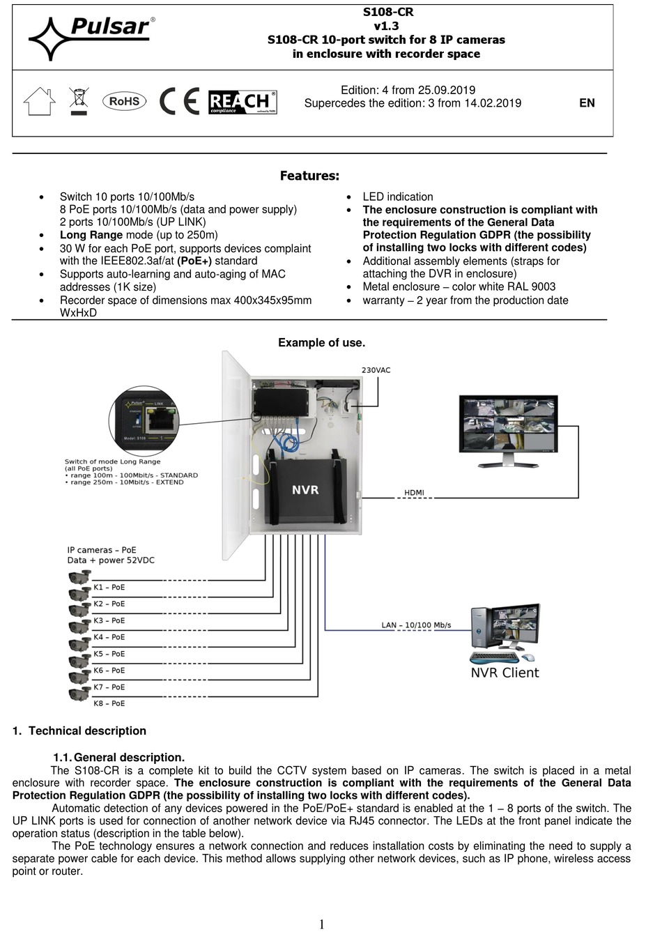 PULSAR S108-CR QUICK START MANUAL Pdf Download | ManualsLib
