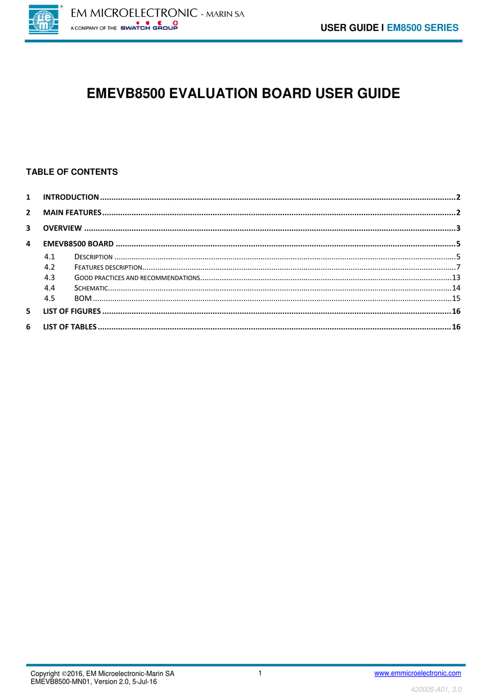 SWATCH EM MICROELECTRONIC EM8500 SERIES USER MANUAL Pdf Download ...