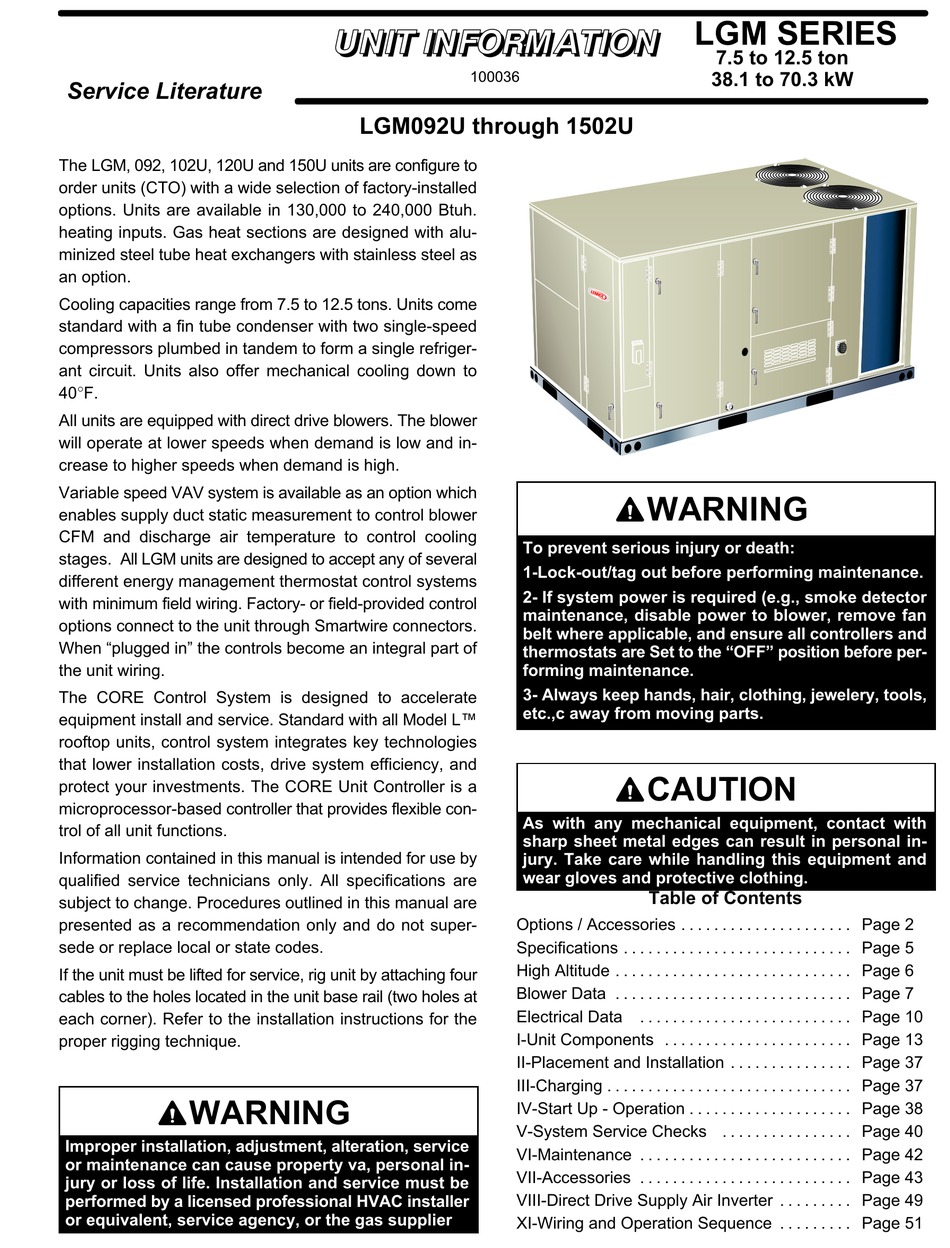 LENNOX LGM SERIES MANUAL Pdf Download | ManualsLib