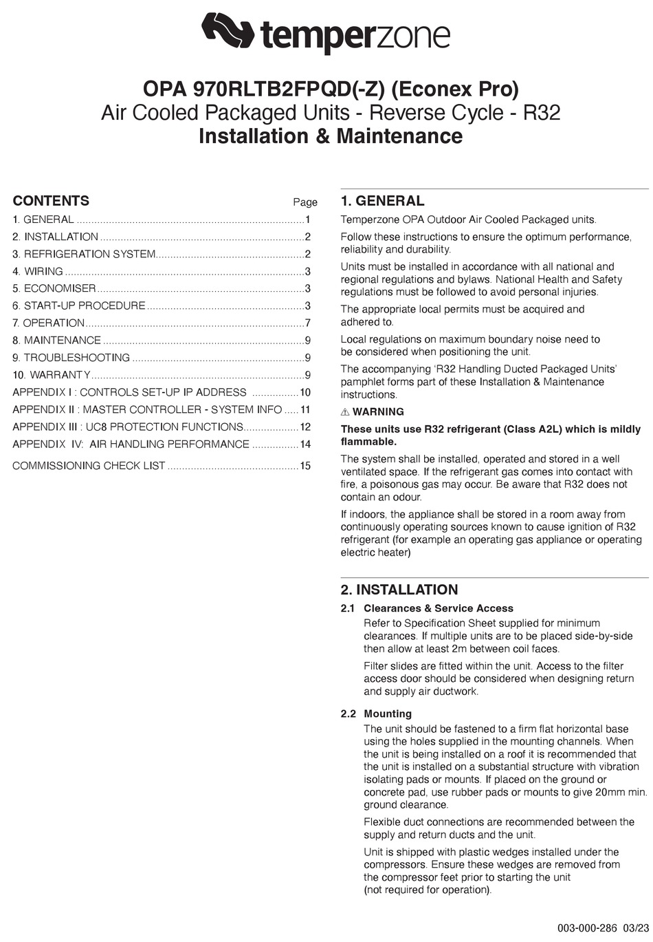 TEMPERZONE ECONEX PRO INSTALLATION & MAINTENANCE Pdf Download | ManualsLib