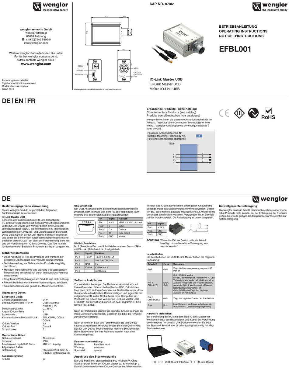 WENGLOR EFBL001 OPERATING INSTRUCTIONS Pdf Download | ManualsLib