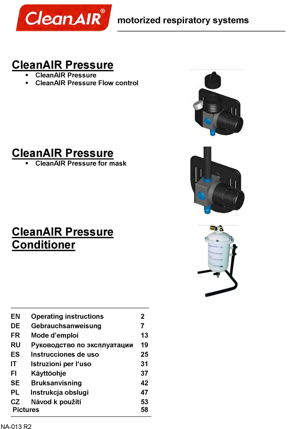 MALINA SAFETY CLEANAIR PRESSURE OPERATING INSTRUCTIONS MANUAL Pdf Download | ManualsLib