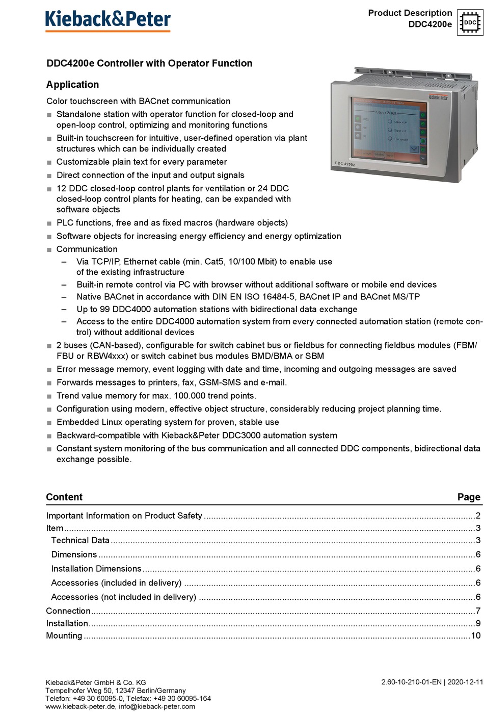 KIEBACK&PETER DDC4200E INSTRUCTION MANUAL Pdf Download | ManualsLib