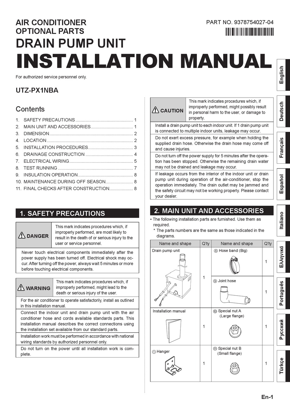 FUJITSU UTZ-PX1NBA INSTALLATION MANUAL Pdf Download | ManualsLib