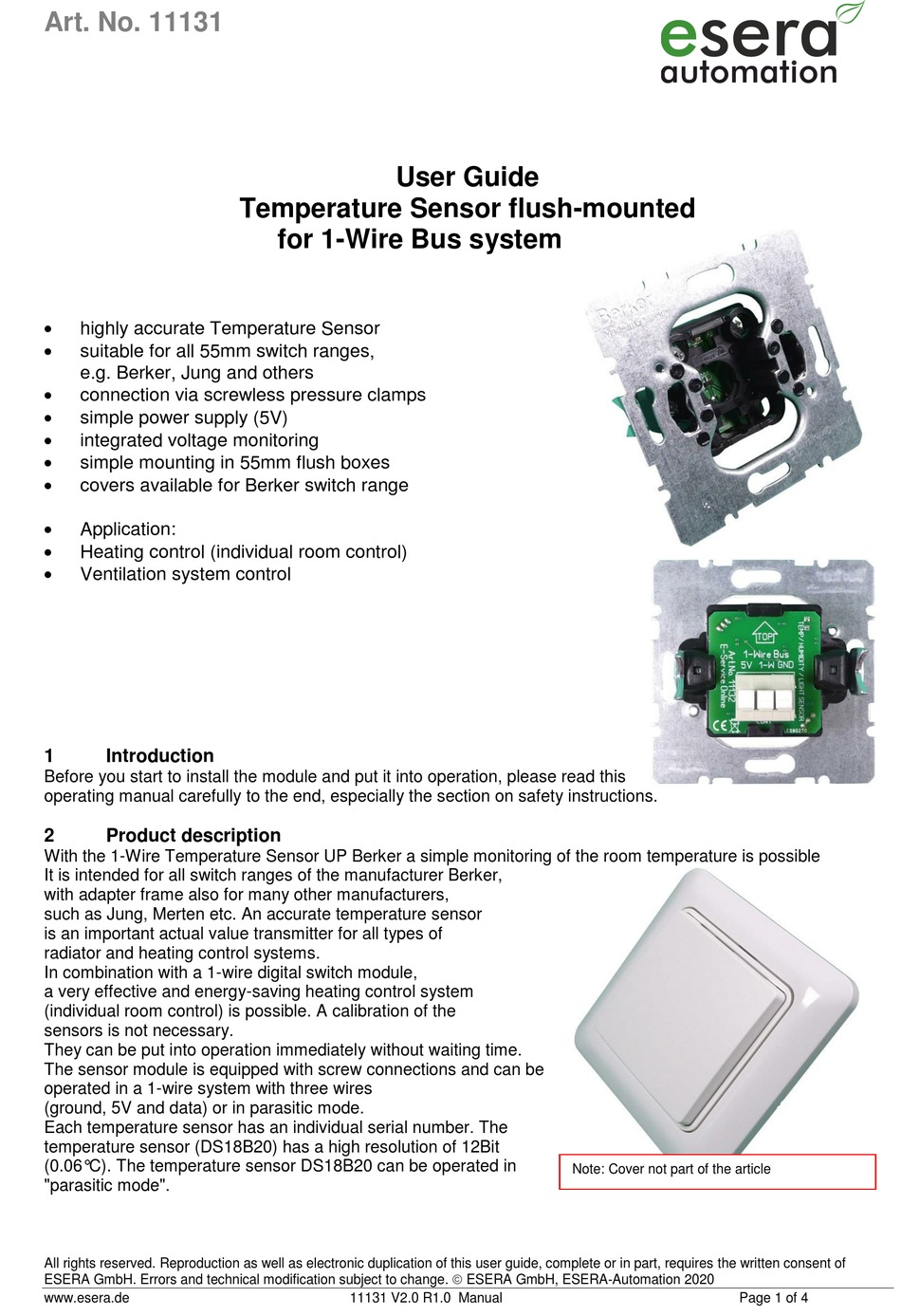 ESERA 11131 USER MANUAL Pdf Download | ManualsLib