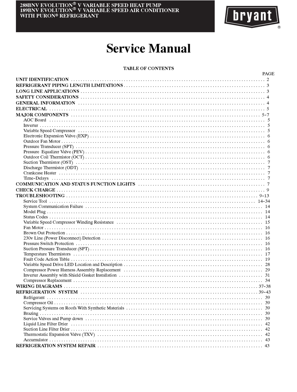 CARRIER EVOLUTION 189BNV SERVICE MANUAL Pdf Download | ManualsLib