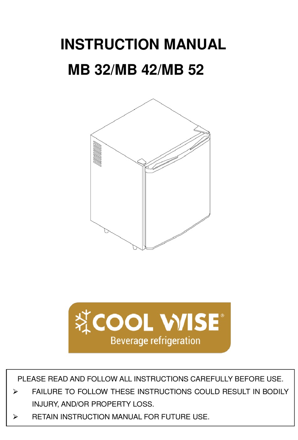 COOL WISE MB 32 INSTRUCTION MANUAL Pdf Download | ManualsLib