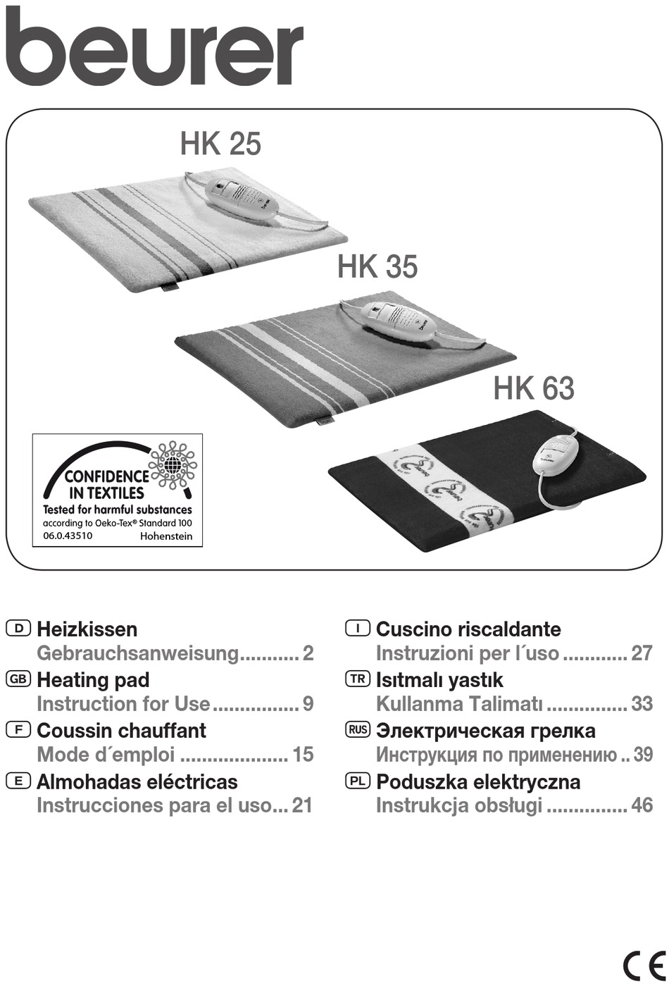 BEURER HK 63 INSTRUCTIONS FOR USE MANUAL Pdf Download | ManualsLib