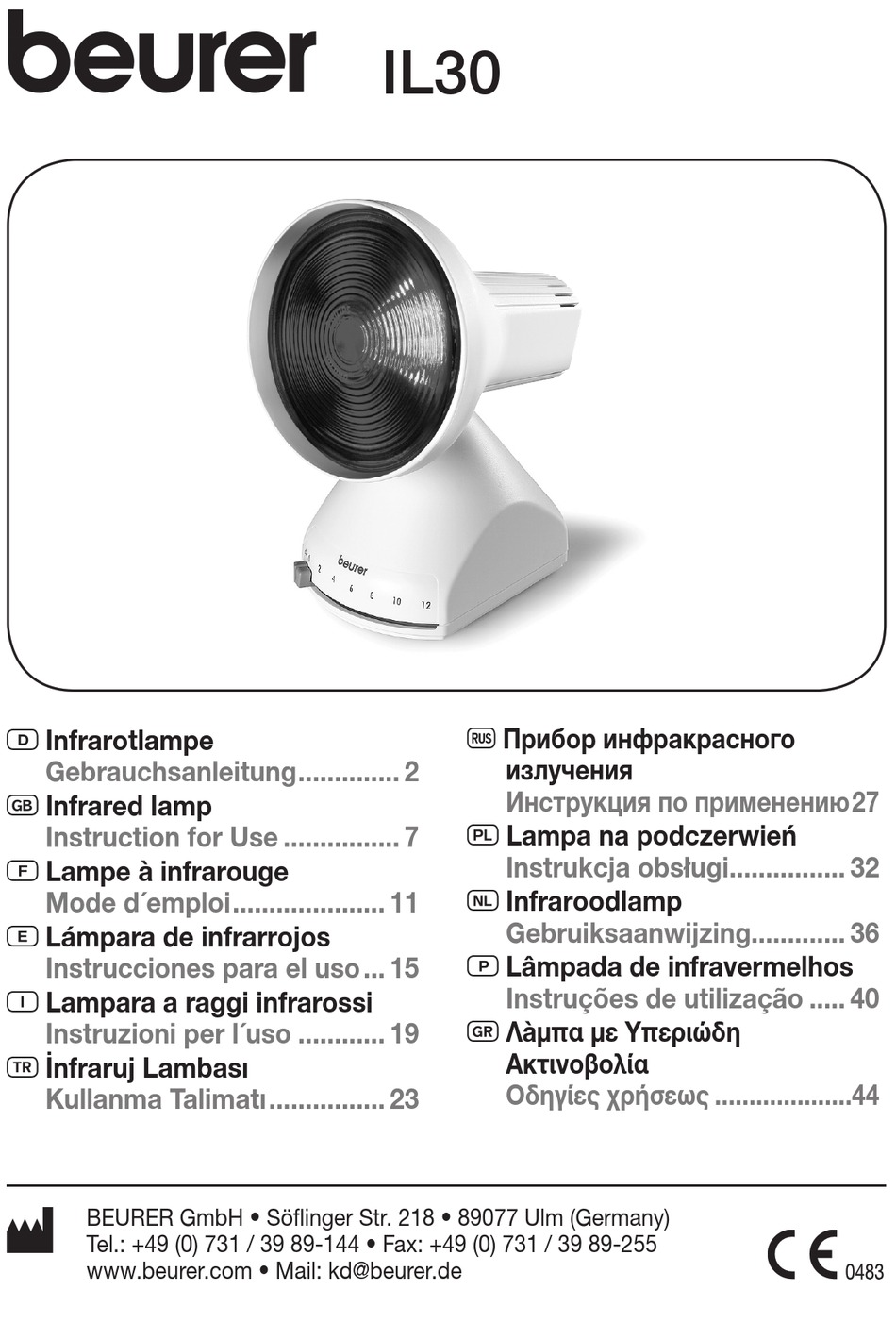 BEURER IL30 INSTRUCTIONS FOR USE MANUAL Pdf Download | ManualsLib
