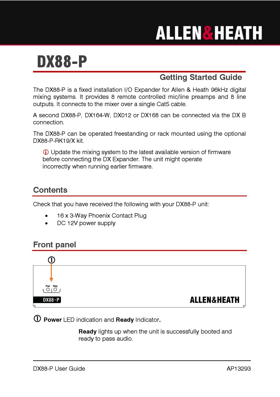 ALLEN & HEATH DX88-P GETTING STARTED MANUAL Pdf Download | ManualsLib ALLEN & HEATH DX88-P GETTING STARTED MANUAL Pdf Download | ManualsLib