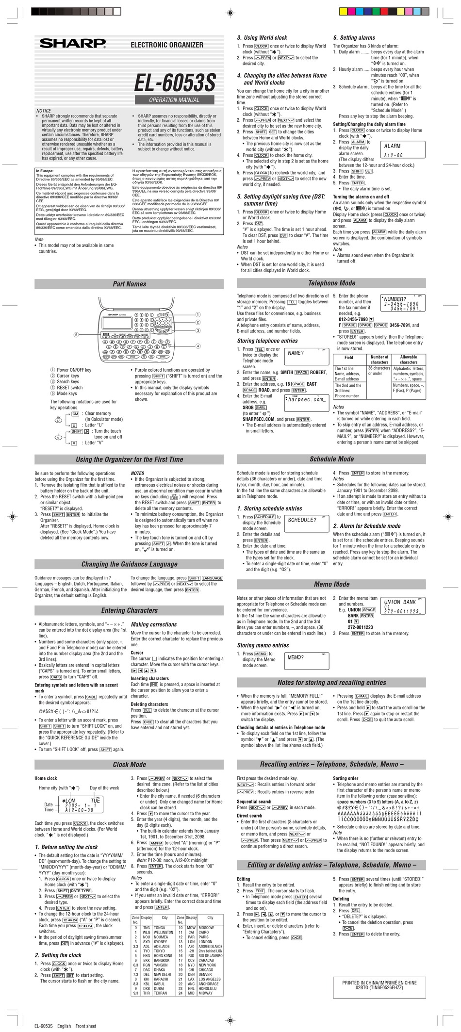 SHARP EL-6053S OPERATION MANUAL Pdf Download | ManualsLib