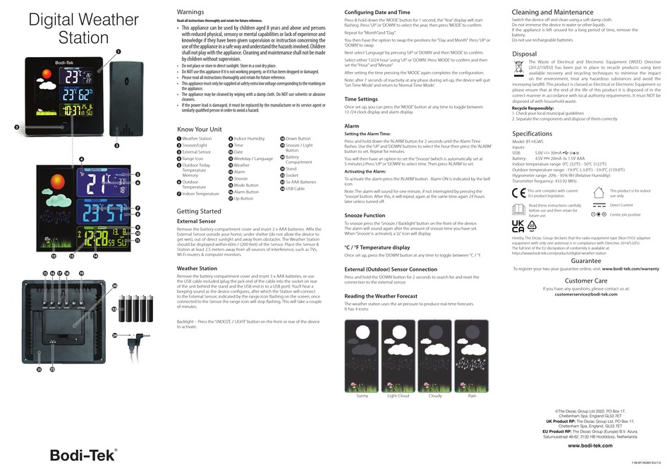 BODI-TEK BT-HGWS INSTRUCTIONS MANUAL Pdf Download | ManualsLib