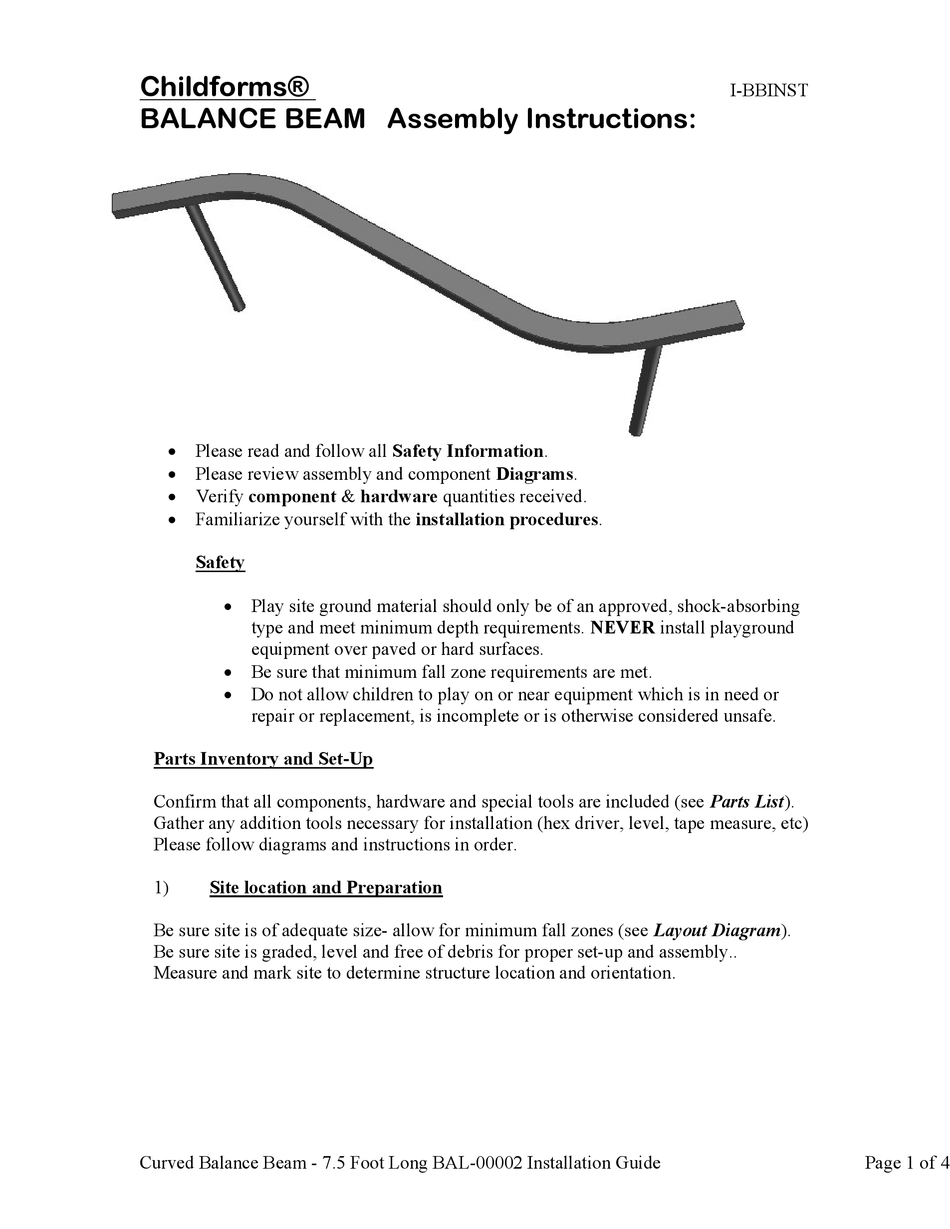 CHILDFORMS BAL-00002 ASSEMBLY INSTRUCTIONS Pdf Download | ManualsLib