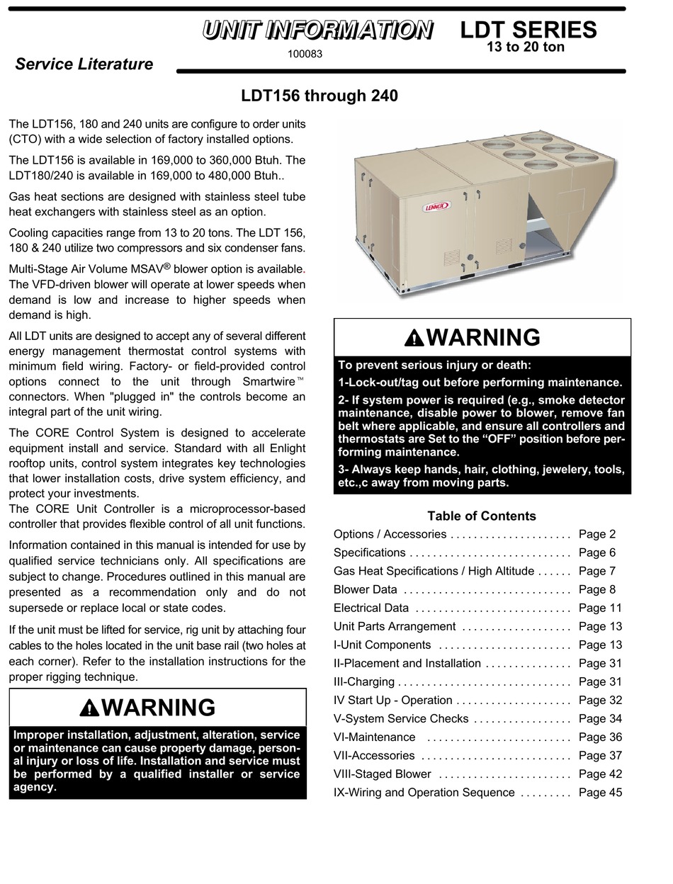 LENNOX LDT SERIES INFORMATION Pdf Download | ManualsLib
