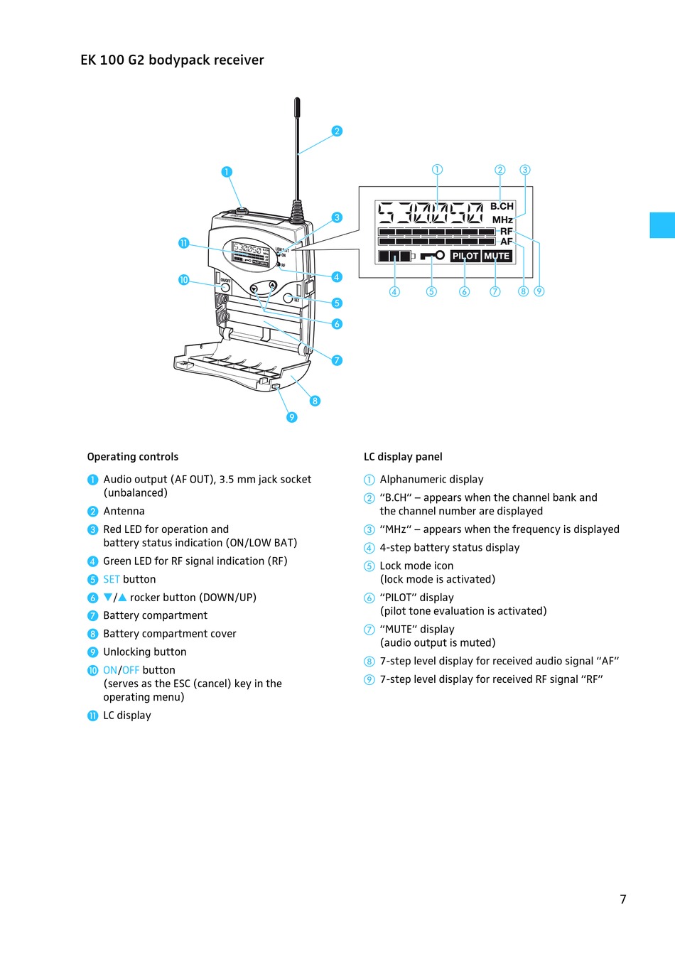 Sennheiser Ek 100 G2 Operating Instructions Manual Pdf Download Manualslib