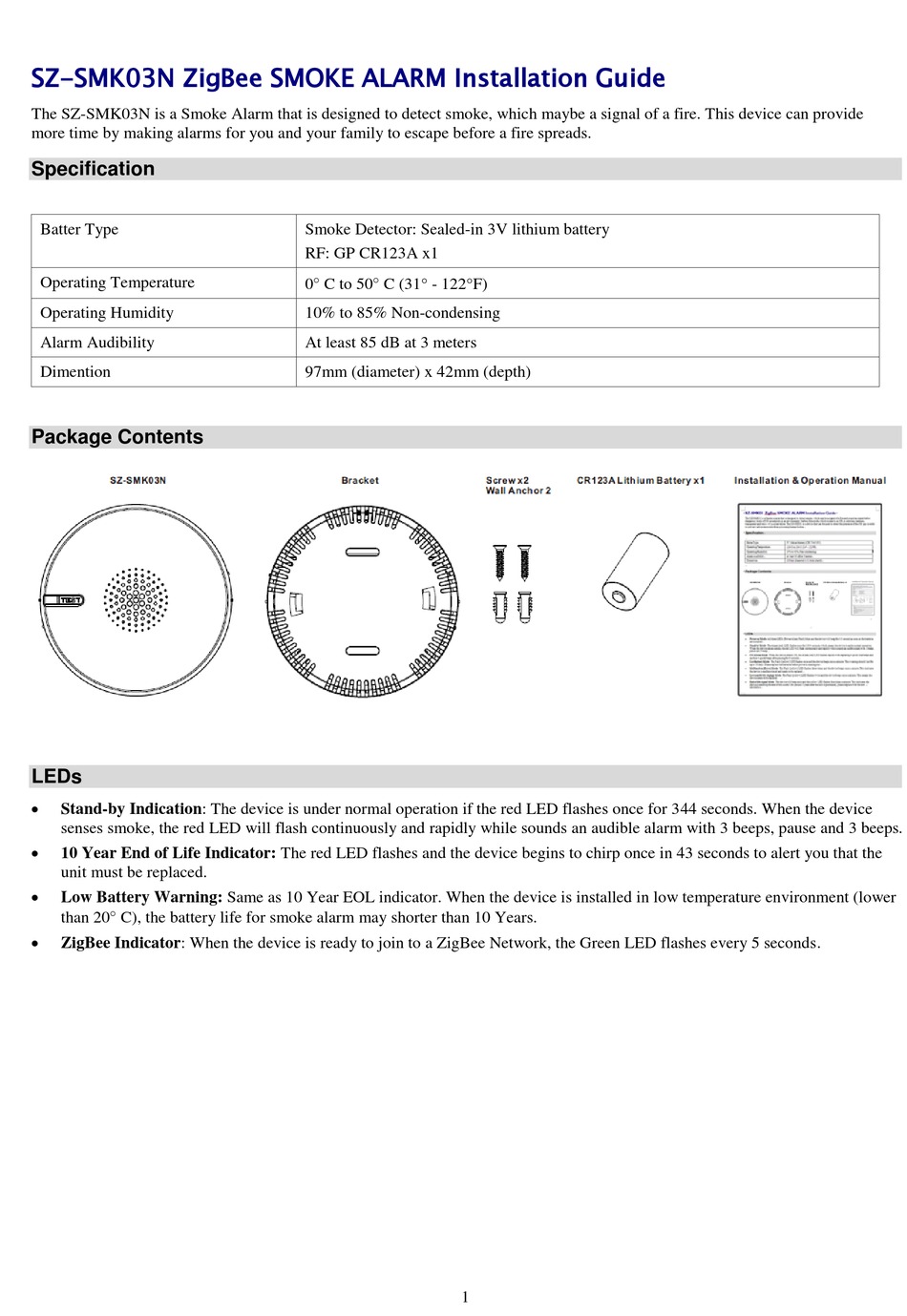 SKYTECH ZIGBEE SZ-SMK03N INSTALLATION MANUAL Pdf Download | ManualsLib