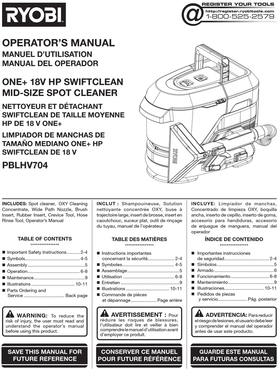 RYOBI PBLHV704 OPERATOR'S MANUAL Pdf Download | ManualsLib