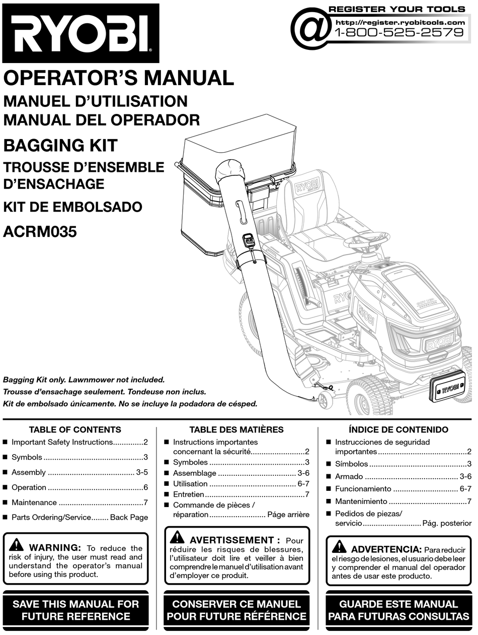 RYOBI ACRM035 OPERATOR'S MANUAL Pdf Download | ManualsLib