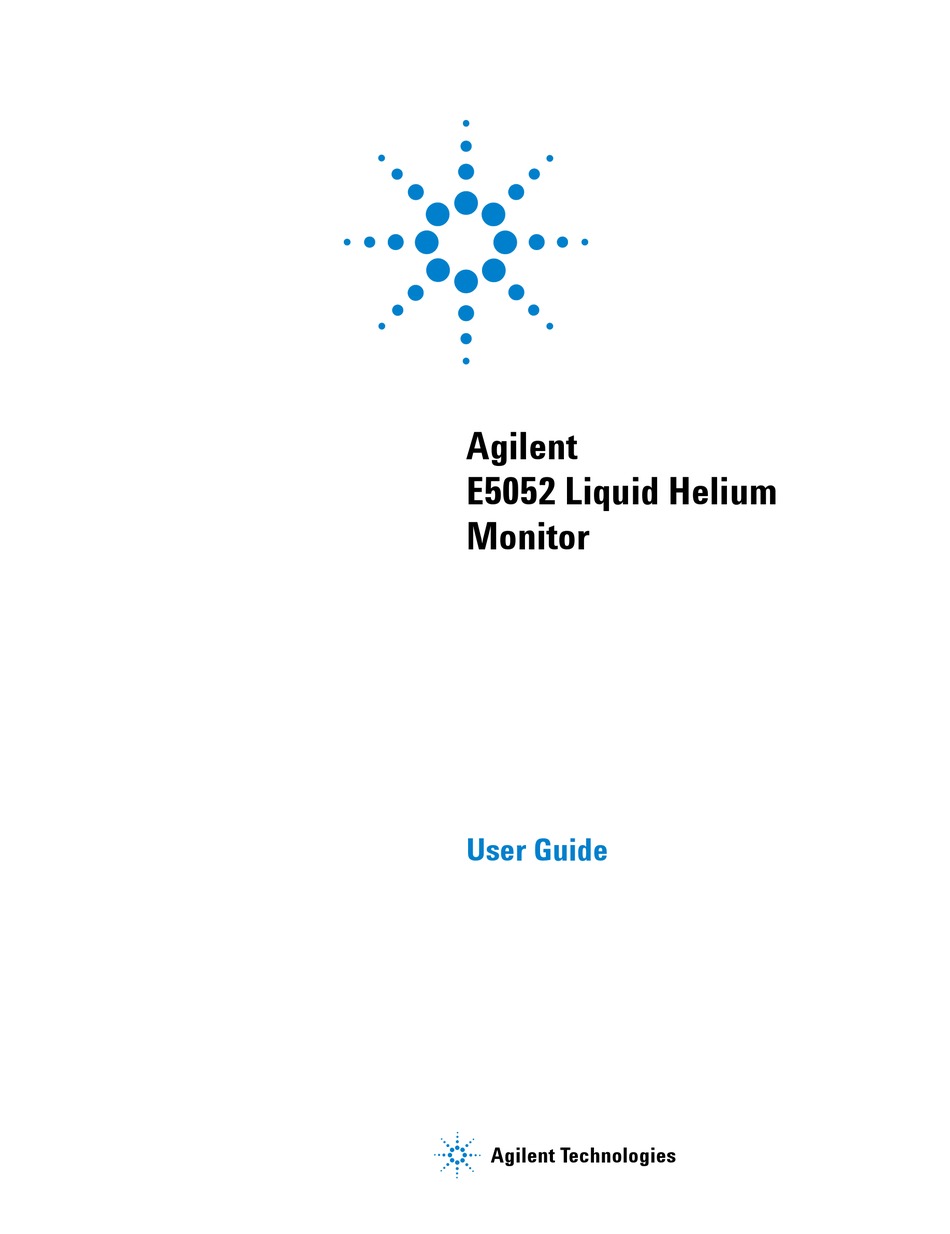 AGILENT TECHNOLOGIES E5052 USER MANUAL Pdf Download | ManualsLib