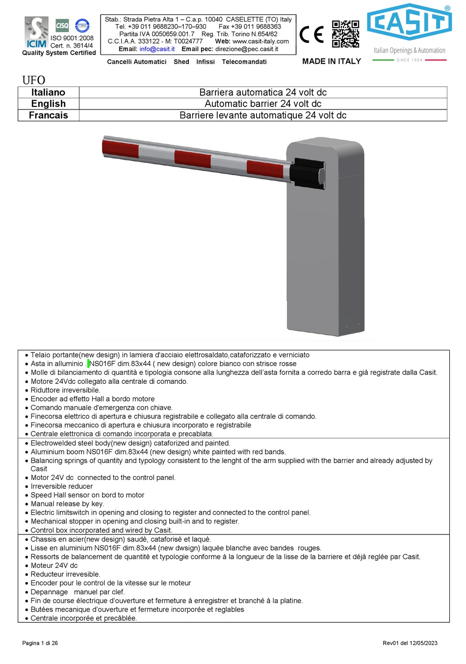 CASIT UFO/00 MANUAL Pdf Download | ManualsLib