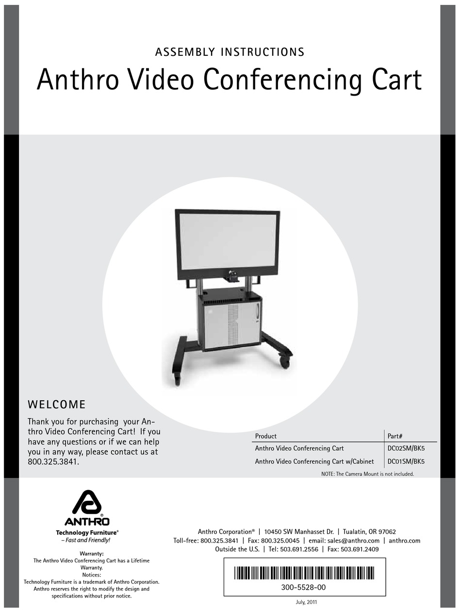 ANTHRO DC02SM/BK5 ASSEMBLY INSTRUCTIONS Pdf Download | ManualsLib