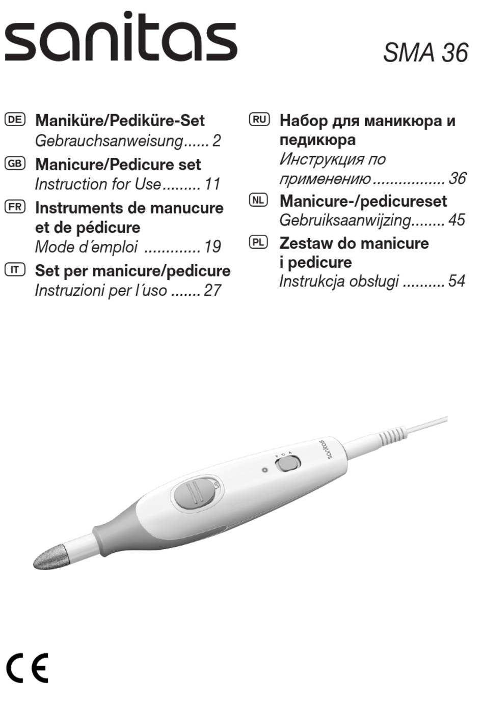 SANITAS SMA 36 INSTRUCTIONS FOR USE MANUAL Pdf Download | ManualsLib