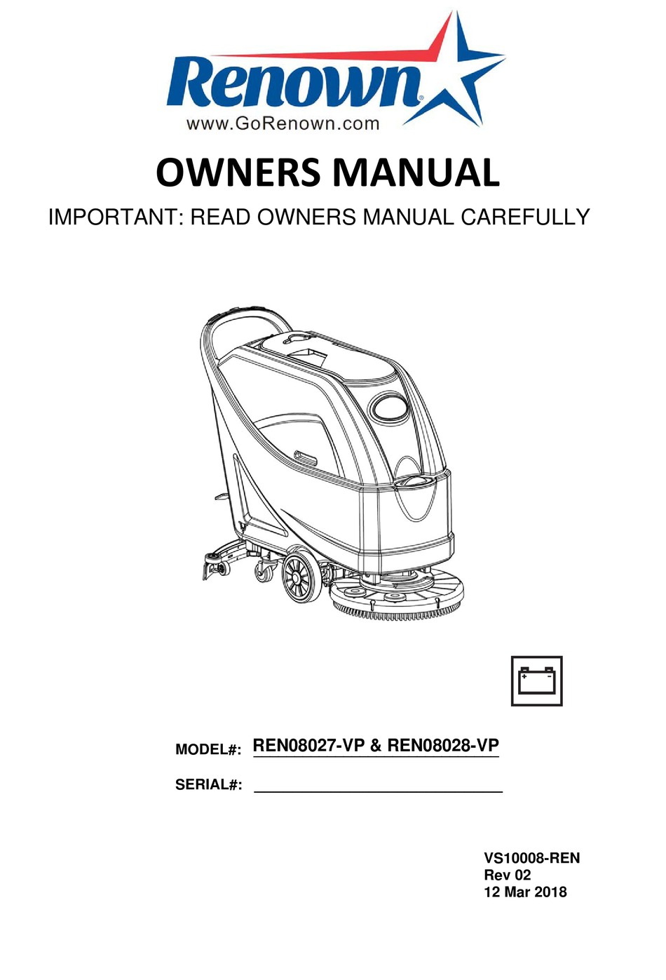 RENOWN REN08027-VP OWNER'S MANUAL Pdf Download | ManualsLib
